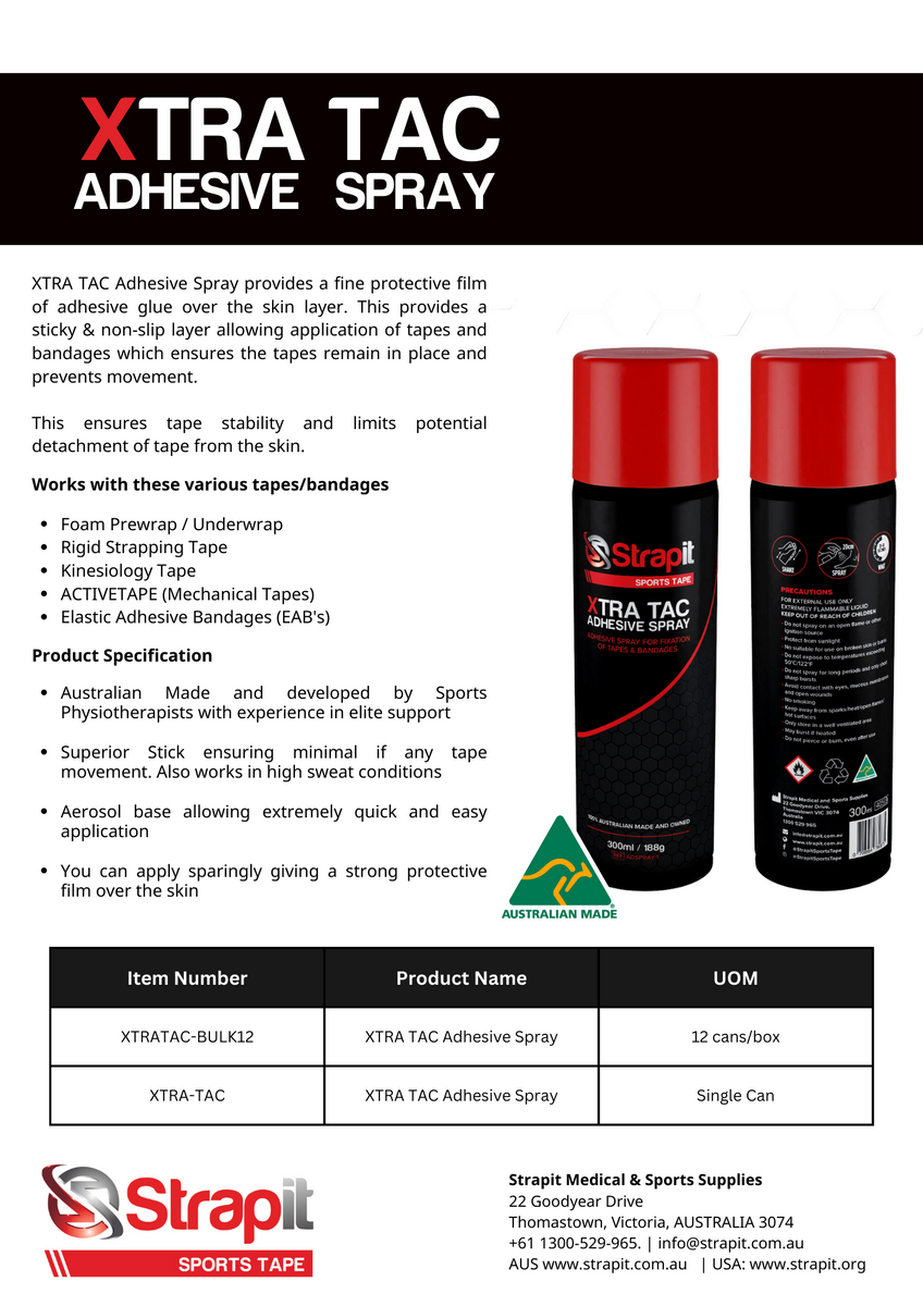Strapit XTRA TAC Pre-tape Adhesive Spray - 10oz / 300ml – STRAPIT